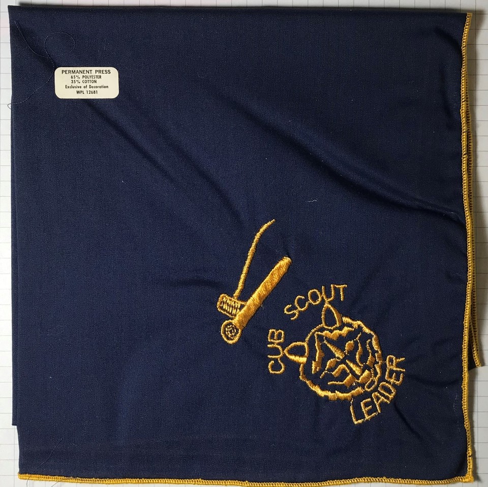 Cub Scout Leader Wood Badge Trained Navy w/ Embroid Neckerchief Bdr ...