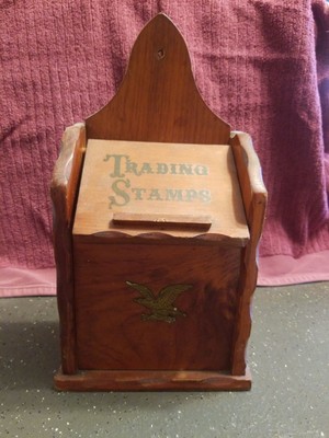 Wooden 1960s trading stamp box with trading stamps | eBay