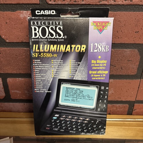 NEW Casio Illuminator SF-5580-w 128KB Business Organizer Scheduling ...