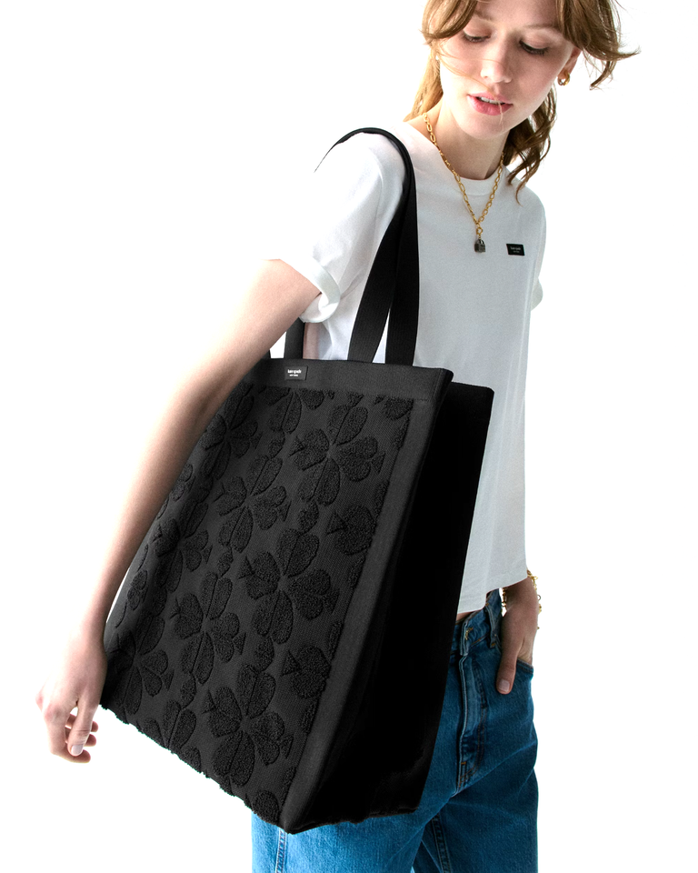 New Kate Spade Brooke Terry Carryall Large Tote Black | eBay