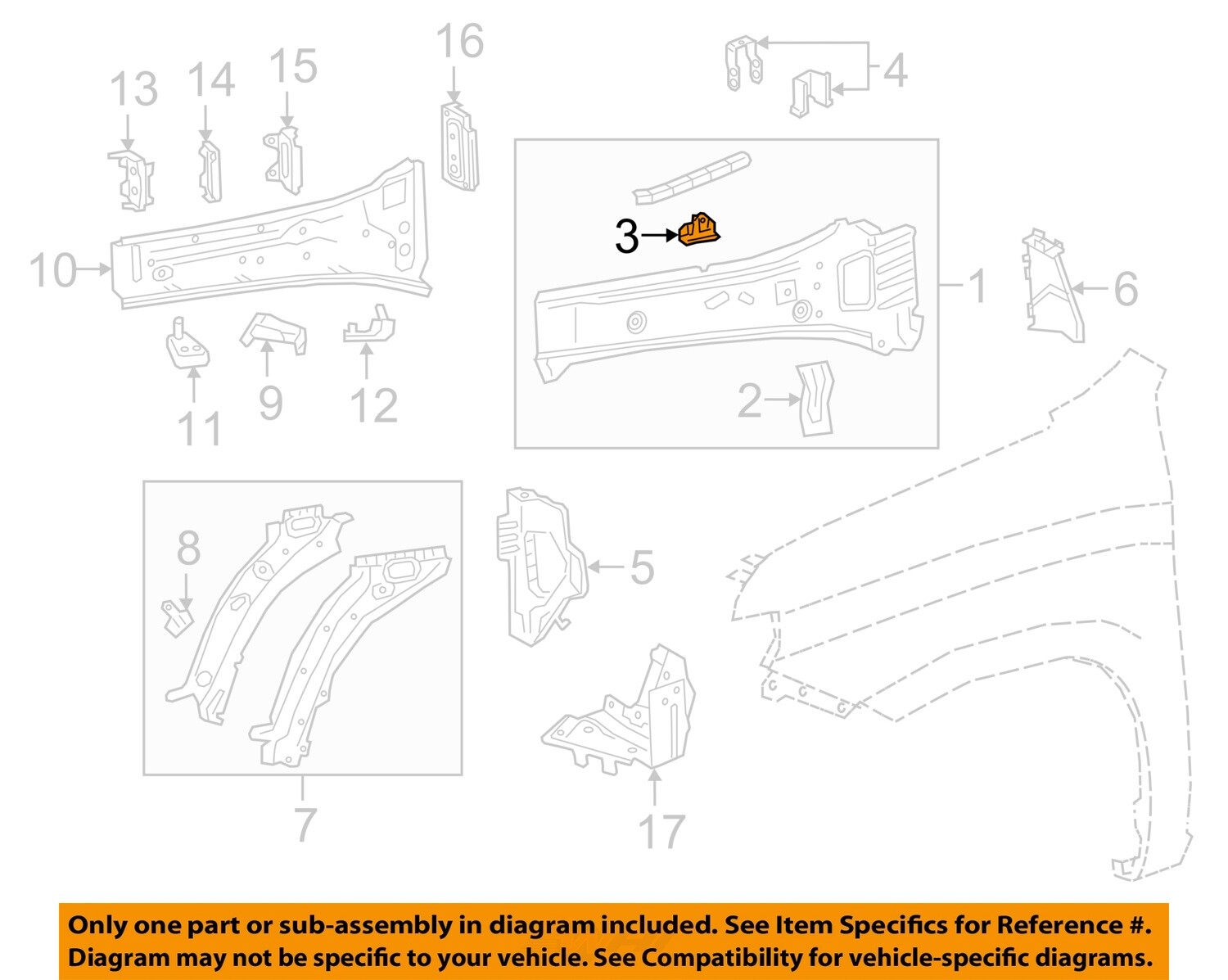 GM OEM 19-23 Sierra 1500 Fender Inner Components-Outer Rail Bracket ...