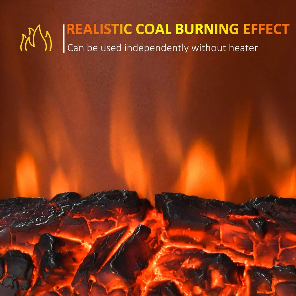 Electric Fireplace 1 & 2KW LED Fire Flame for Living Room - Golden | eBay