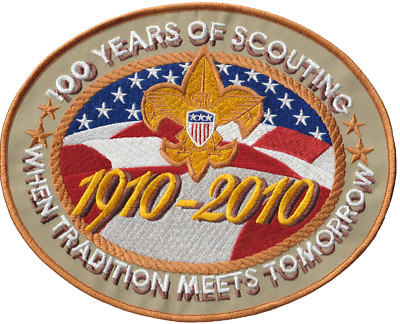 100 Years of Scouting 6"x8" Jacket patch Patch Yellow Bdr (AR2912) | eBay