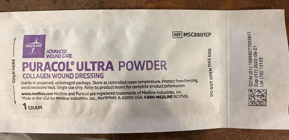 Puracol Ultra Powder Collagen Wound Dressing 1g Pouch New *EXPIRED* | eBay