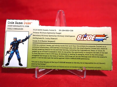 GI Joe File Card Duke v5 12" Figure 2002 Original FILECARD | eBay