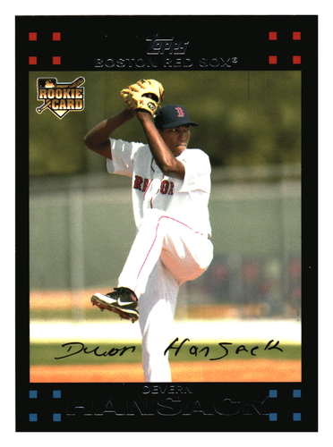 2007 Topps Devern Hansack Boston Red Sox RC Rookie #646 Centered Mint ...