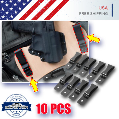 Upgrated 10 PCS Spring Belt Hybrid Holster Sheath Belt Clips Steel for ...