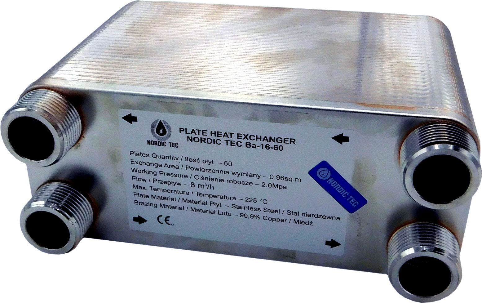 Plattenwärmetauscher Edelstahl Platten Wärmetauscher 1" NORDIC Tec 100 ...