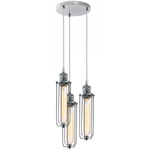 3 Way Cluster Ceiling Light E27 Chrome Light Fitting Hanging Pendant ...