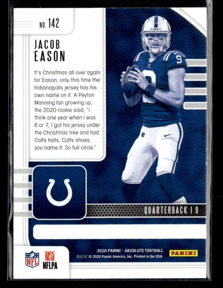 2020 Panini Absolute #142 Jacob Eason Retail Rookie card | eBay