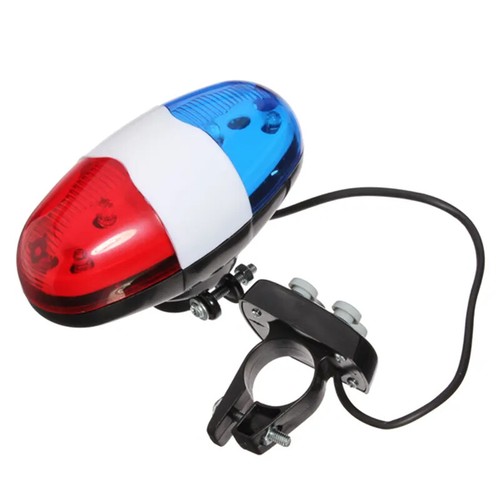 6 LED 4 Tone Sounds Bicycles Bell Police Car Light Electronic Horn ...