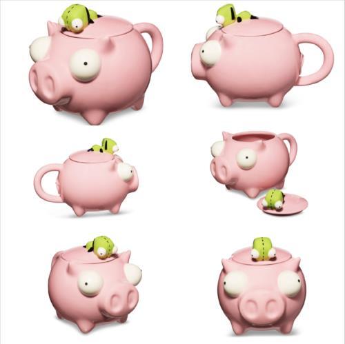 INVADER ZIM 'GIR & PIGGY/PIG' Nickelodeon Cup/Mug w/Lid RARE! New in ...