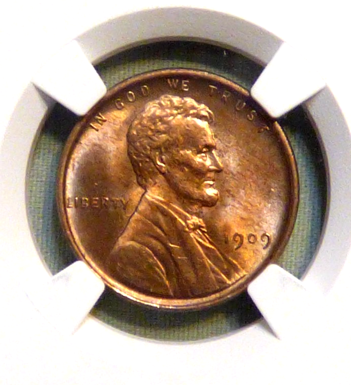 1909 VDB United States Lincoln Wheat Penny NGC Graded MS 64 RB - Lot ...
