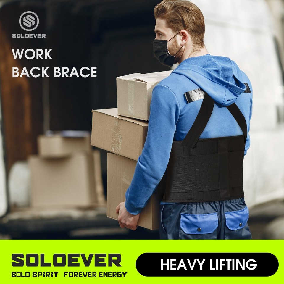 Work Back Brace for Men & Women, Adjustable Lower Back Support Belt ...