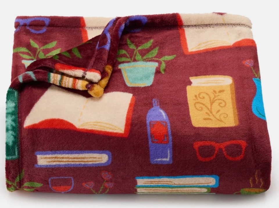 Two Book Club Books Soft Plush Throw Blanket 5' x 6 ft -The Big One ...