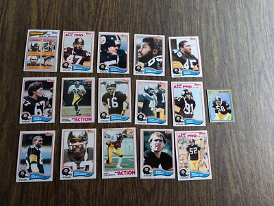 1982 Topps Football PITTSBURGH STEELERS 15 Card TEAM LOT EX-MT to NM ...