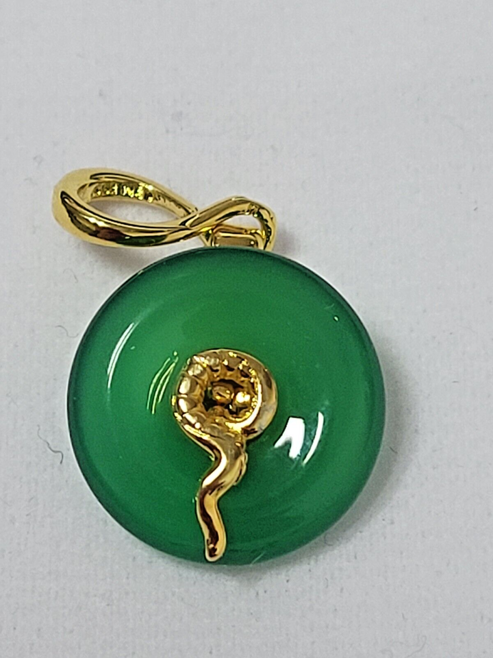 charm Pandora verre MURANO vert serpent doré or fin poinçon PANDORA ALE ...