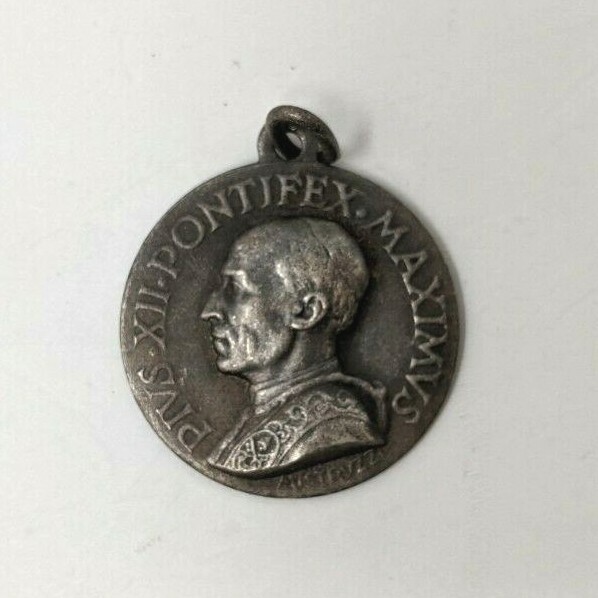 VTG Pope Pius XII Pontifex Maximus Holy Family Religious Catholic Medal ...