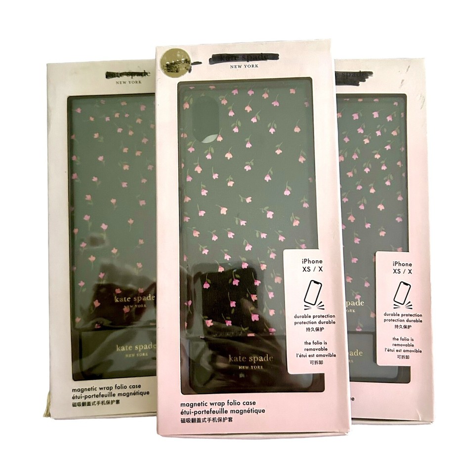 Kate Spade Magnetic Folio Case Wallet Floral Iphone X/XS Sylvia Meadow ...