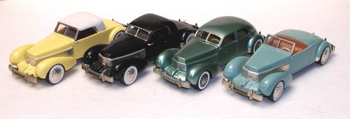 UNIQUE OFFERING OF FOUR NOSTALGIC MINIATURES 1936/7 CORD 812 MODELS EXC ...