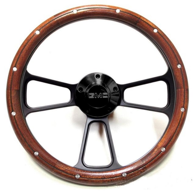 1981-1991 GMC Pick up Truck Mahogany & Billet Full Steering Wheel Boss ...