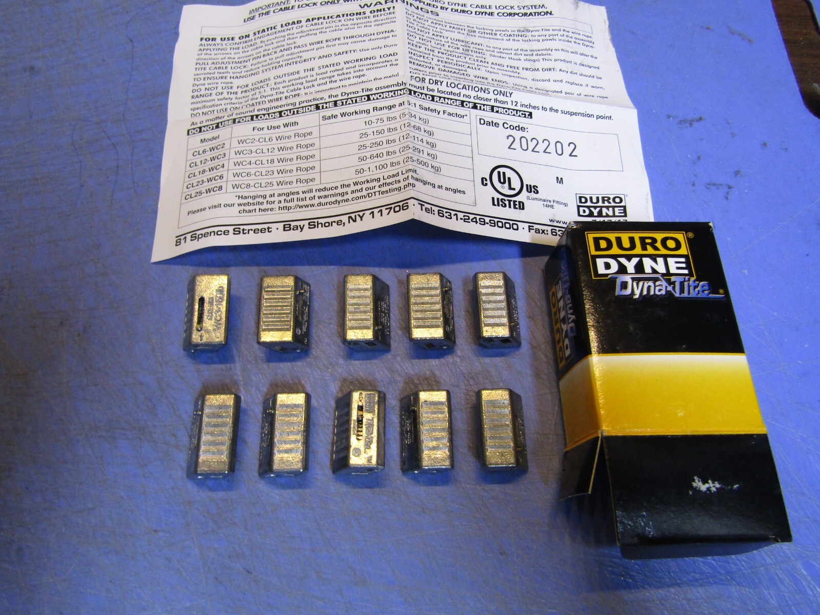 DURO Dyne Dyna-tite Cl12 Duct Hanging Wire Cable Lock - for sale online ...