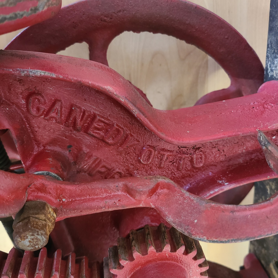 Canedy Otto No 3 Hand Crank Drill Press Post Mount Vintage Blacksmith ...