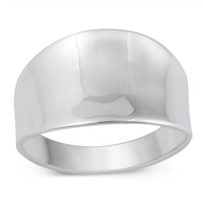 925 Sterling Silver Classic Wide Wedding Band 14 MM Ring Sizes 5 to 10 ...
