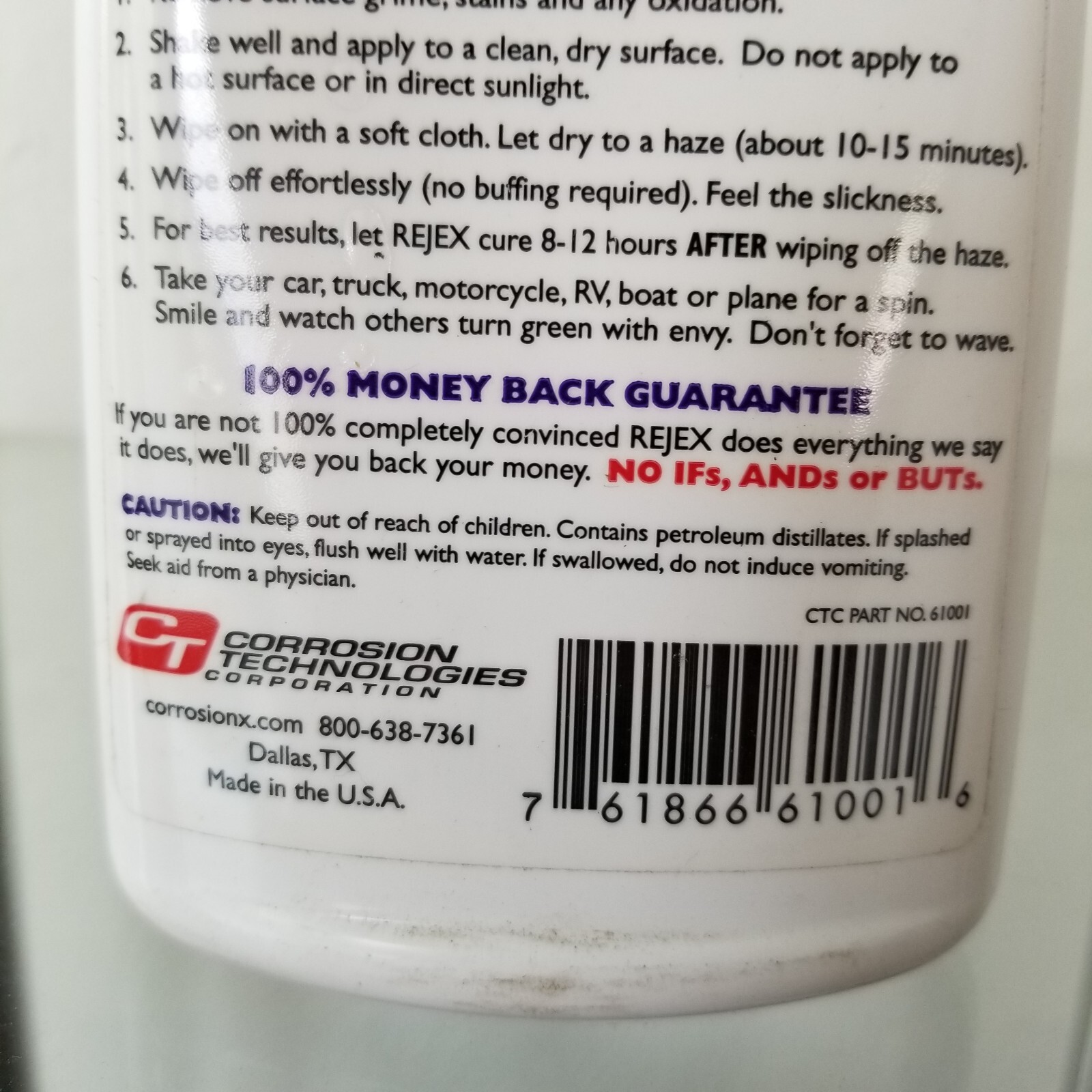 Rejex Polymer Protectant Wax Finish by Corrosion Technologies - 12 oz ...