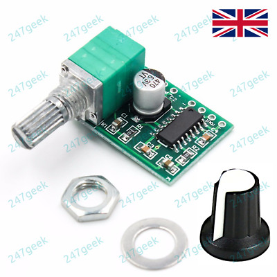 🇬🇧 3W Stereo PAM8403 mini amplifier module with volume control and knob ...