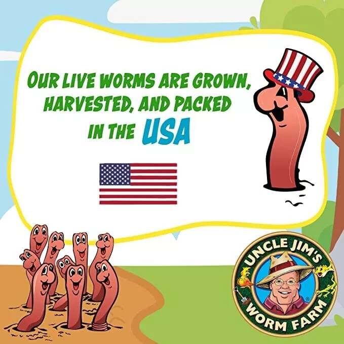 Uncle Jim's Worm Farm 2000 Count Red Wiggler Worms for Compost Bin Worm ...