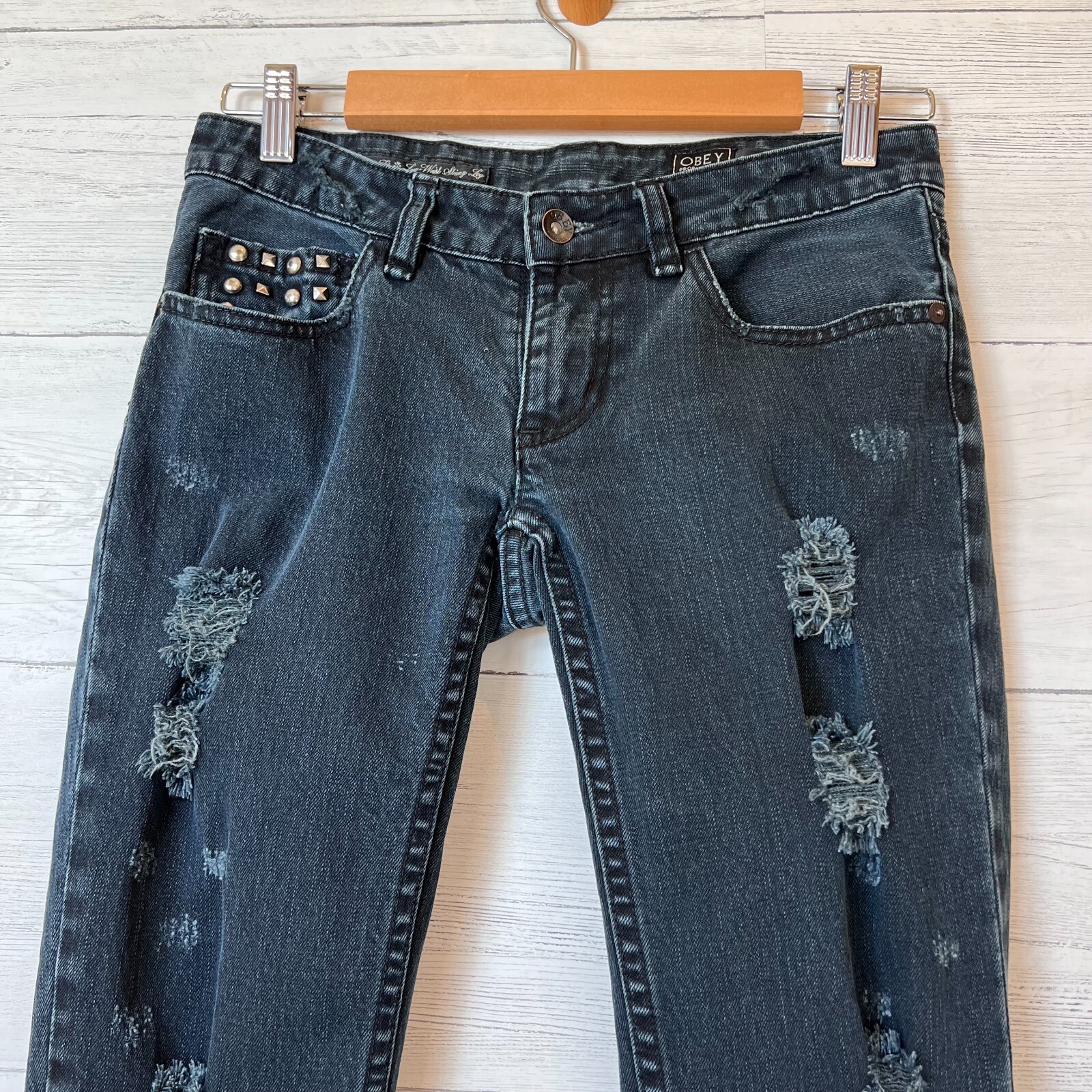 Obey Propaganda Blackish Blue Debbie Fit Low Waist Sk… - Gem