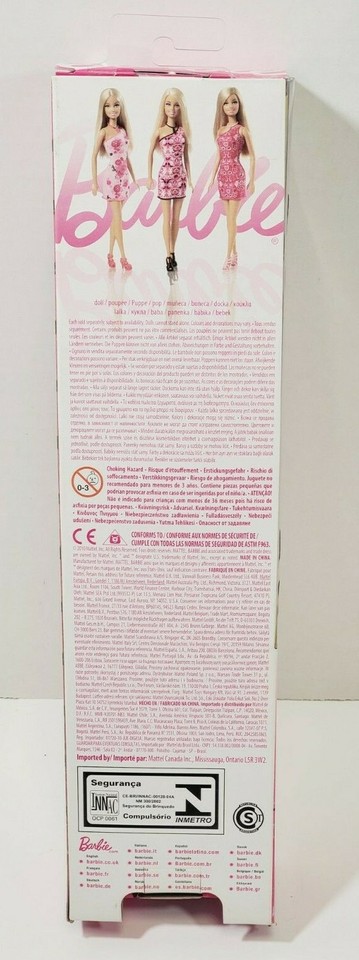 NEW 2010 Barbie Doll Pink Floral Chic Dress/ Blonde Mattel #T7441 | eBay