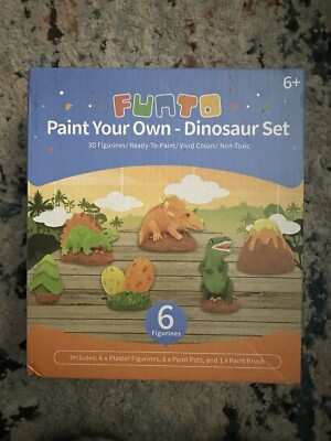Funto Paint Your Own Dinosaurs Painting Kit, 13 PCS Arts and Crafts Set ...