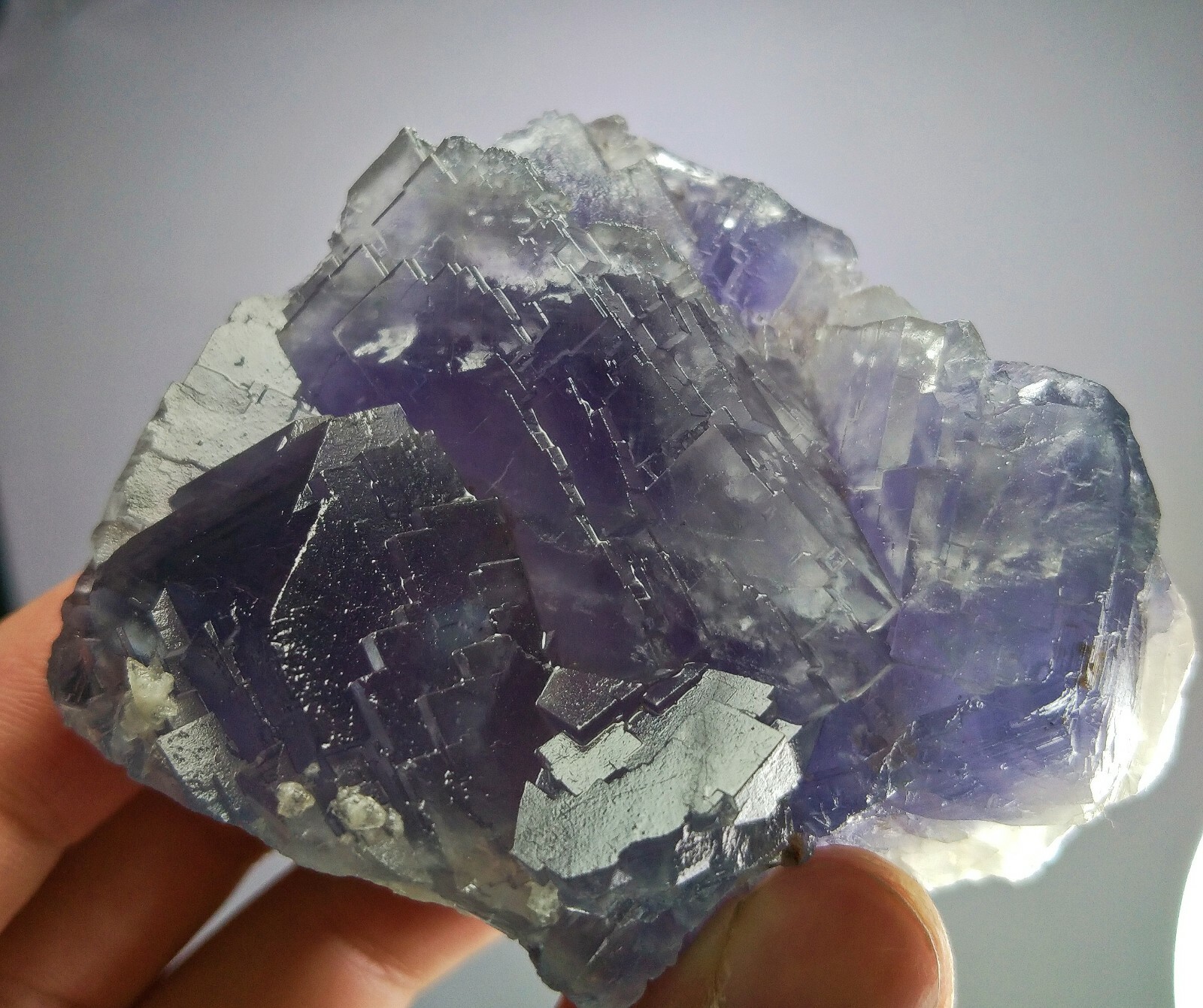 Natural fine quality aesthetic cubic blue fluorite crystal 264.4 grams ...
