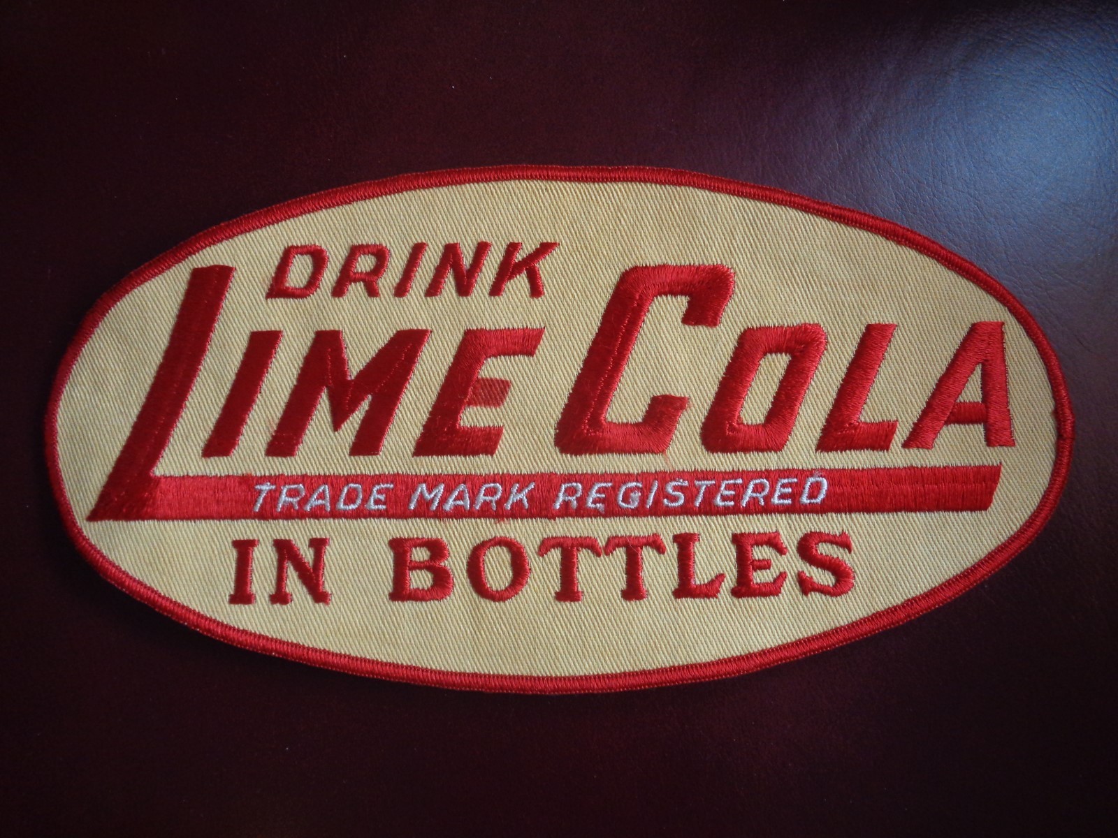 LIME COLA IN BOTTLES UNIFORM PATCH SODA - 10 x 5 INCH VINTAGE RARE ...