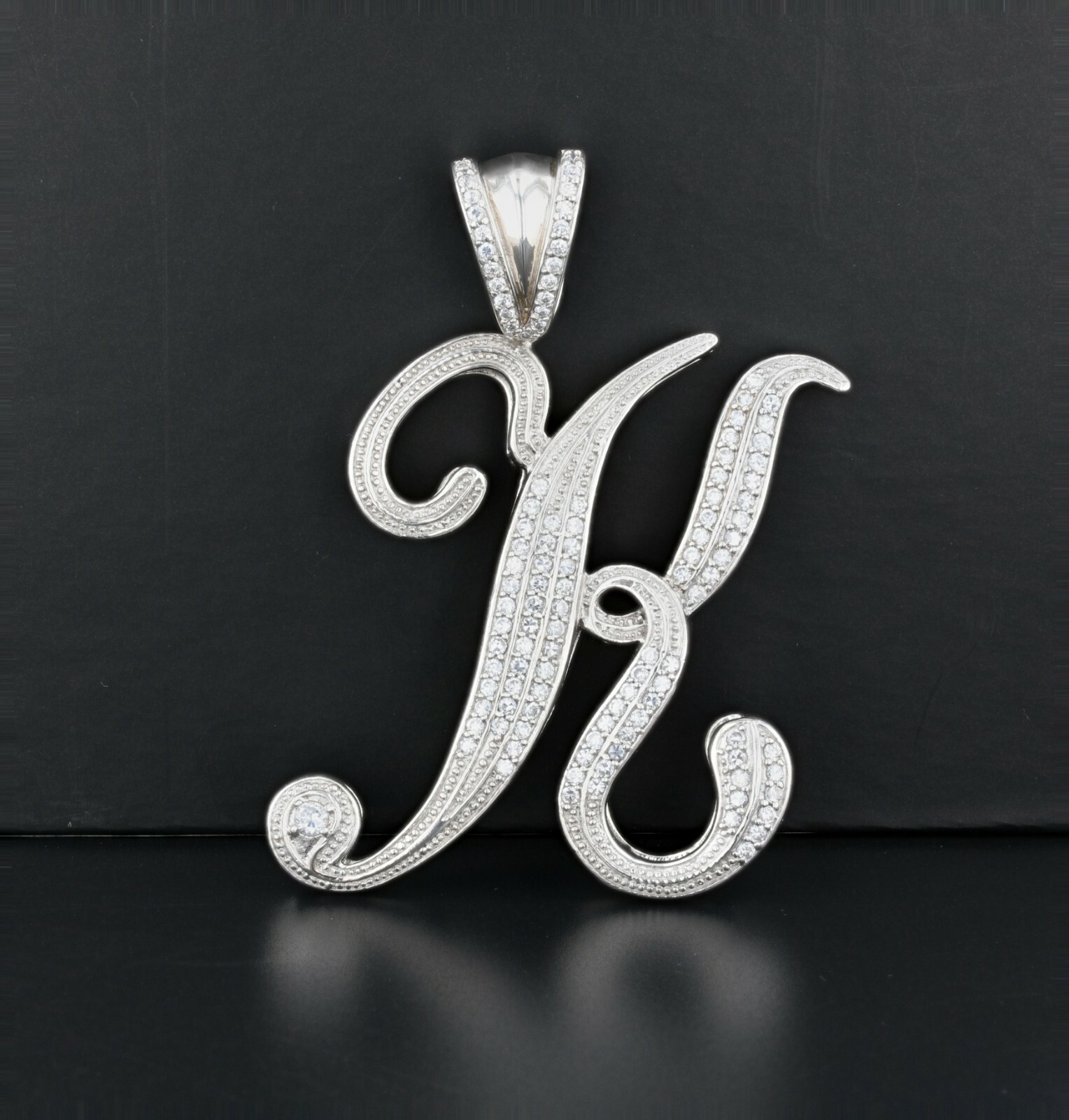 INITIAL LETTER "K" PENDANT STERLING SILVER Monogram … - Gem