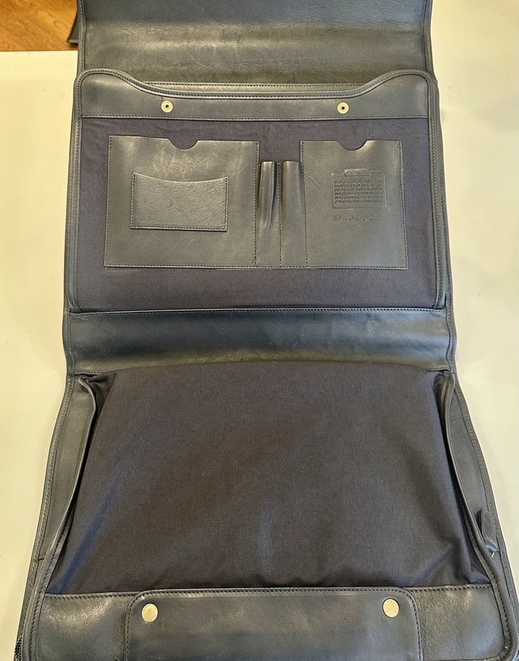 COACH Vintage Black Leather Portfolio Laptop Computer Work Bag ...