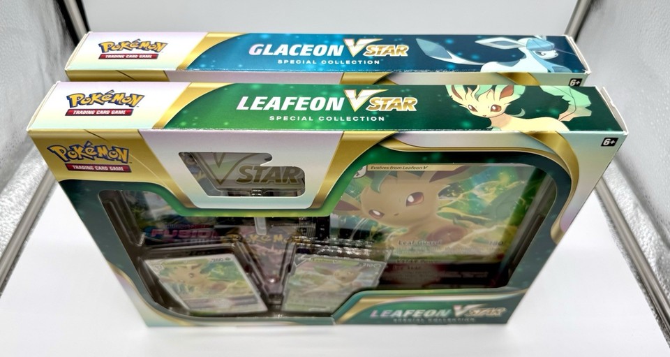 POKEMON TCG GLACEON & LEAFEON V STAR Special Collection Boxes - Brand ...