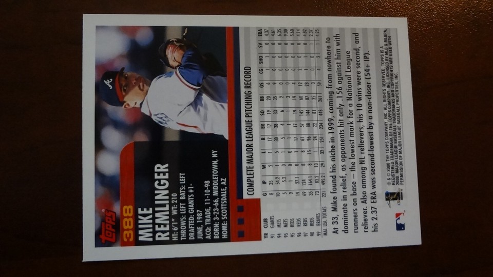 2000 TOPPS # 388 MIKE REMLINGER BASEBALL CARD | eBay