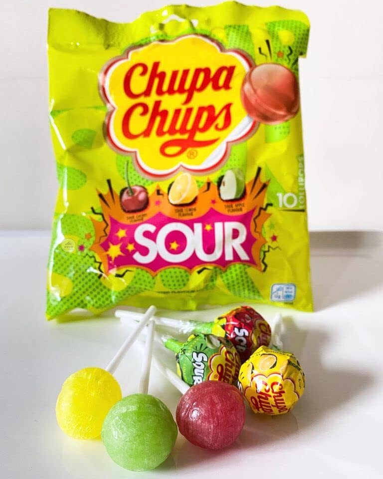 Chupa Chups extra-sour Lutscher 120g 10 Lollis Fruit Lollis | eBay