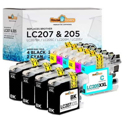 10PK LC207 LC205 XL Ink Cartridges For Brother MFC-J4320DW J4420DW MFC ...