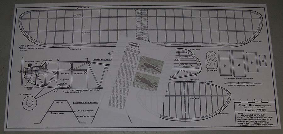 Model Airplane Plans (FF): Powerhouse 36" for .020 Engine by Gene ...
