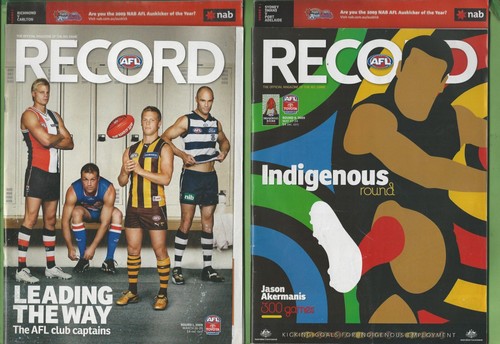 #D. LOT OF EIGHT (8) 2009 AFL FOOTBALL RECORD MAGAZINES | eBay Australia