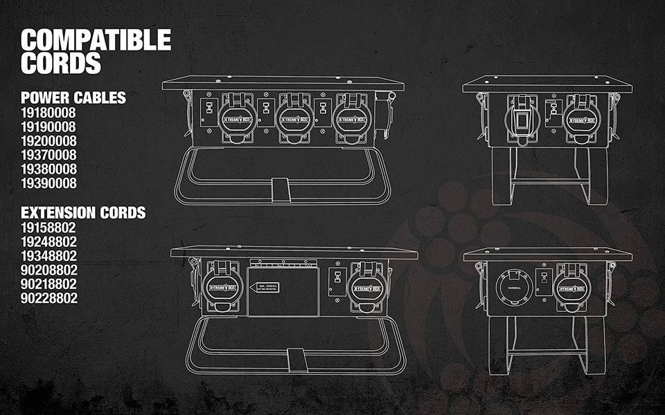 X-Treme Power Distribution Box, Temporary Power Box, 50-Amp, 125/250V ...