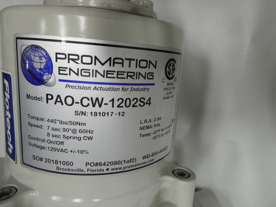 Flo-tite F150 Promation Pao-cw-1202s4 Stainless Ball Valve 120v-ac 1-1 ...