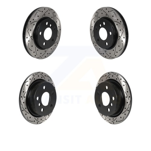 Front Rear Coated Drilled Slotted Disc Brake Rotors Kit For Mini Cooper ...