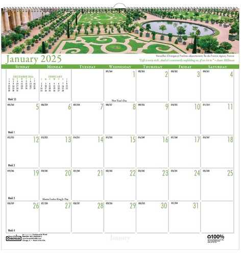 2025 Gardens 12-inch x 12-inch Monthly Wall Calendar (301-25) | eBay