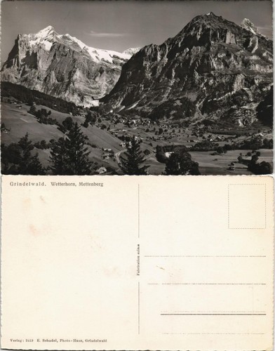 Ansichtskarte Grindelwald Wetterhorn, Mettenberg 1956 | eBay.de