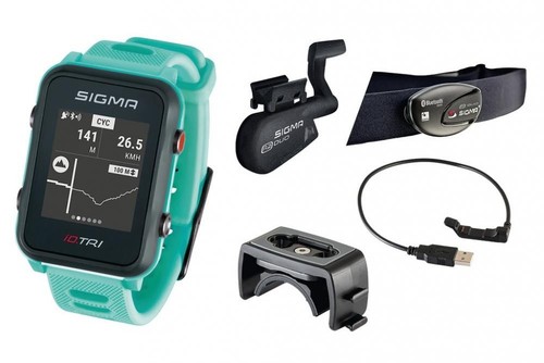 Sigma Fahrrad Sport Uhr Triathlon Watch Smartwatch ID Tri Set neon mint ...